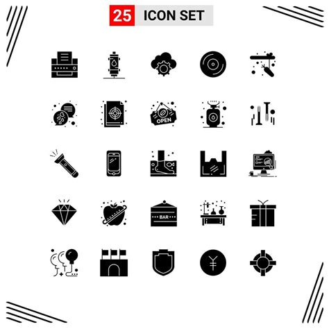 Set Of 25 Modern Ui Icons Symbols Signs For Turntable Dj Geyser Devices