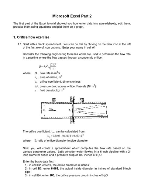 Excel Orifice Flow Pdf Logarithm Microsoft Excel
