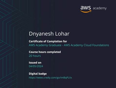 Dnyanesh Lohar On Linkedin Leveled Up My Cloud Skills With The Aws Cloud Fundamentals