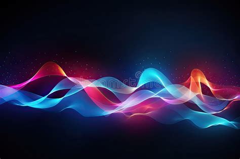 Colorful Wave Patterns With Light Effects In A Dark Background Stock Illustration Illustration