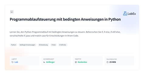 Programmablaufsteuerung Mit Bedingten Anweisungen In Python Labex