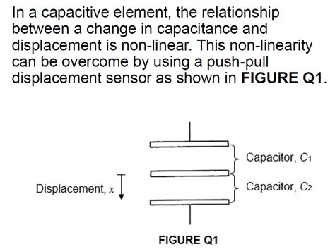 Solved In A Capacitive Element The Relationship Between A