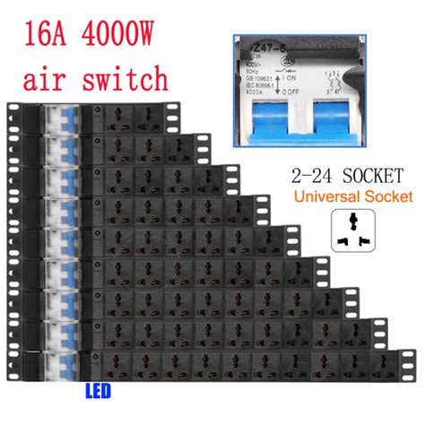 Without Wire Pdu Power Distribution Unit 2 24 Ac Universal Socket 16a 4000w Air Switch Big Power
