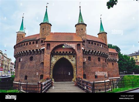 Barbican Is A Historical And Architectural Monument In Krakow Stock