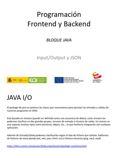 Io Y Json Pdf Json Java Lenguaje De Programación