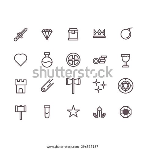 Game Rpg Icon Set Vector Stock Vector Royalty Free 396537187 Shutterstock