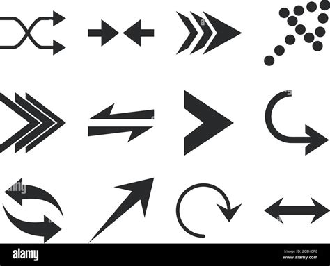 Arrows Direction Guide Cursor Web Navigation Icons Set Silhouette Style Vector Illustration