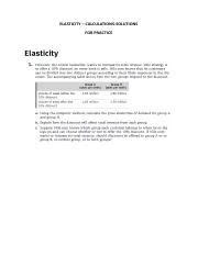 Elasticity Calculations And Solutions For Practice Master The Course Hero