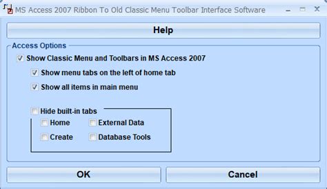Ms Access 2007 Ribbon To Old Classic Menu Toolbar Interface Software