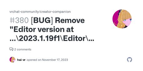 Bug Remove Editor Version At 2023119f1editorunityexe Is Not