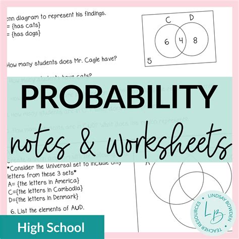 Probability Notes And Worksheets Lindsay Bowden Worksheets Library