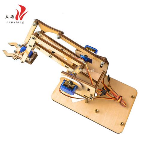 4 Degree Of Freedom Wooden Servo Robot Robotic Arm Sg90 Raspberry Pi Claw Wooden Splicing