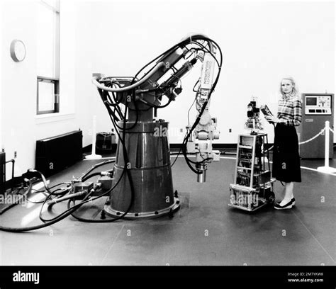 Sharon Hogge An Electronics Engineer Poses With Autonomous Sentry Robot Robart I And The Ht3