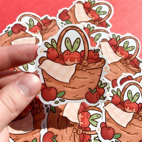 Cute Applin Pokemon Glossy Sticker Etsy