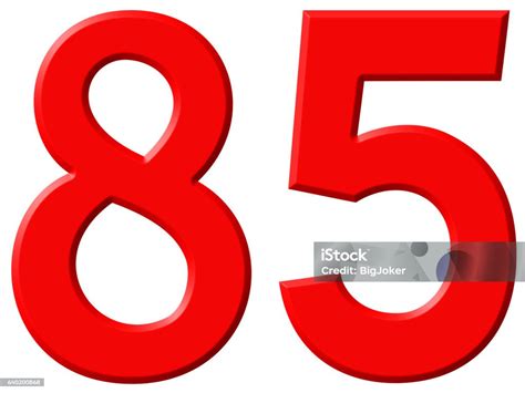 숫자 85 흰색 배경에 고립 된 80 5 3d 렌더링 0명에 대한 스톡 사진 및 기타 이미지 0명 디지털 생성 이미지