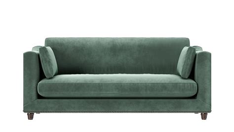 흰색 배경에 고립 된 민트 녹색 소파 정면보기 현대 가구 아름다운 소파 현대적인 스타일 3d 렌더링 소파에 대한 스톡 사진 및 기타 이미지 Istock