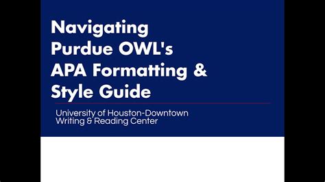Navigating Purdue Owls Apa Guide Youtube