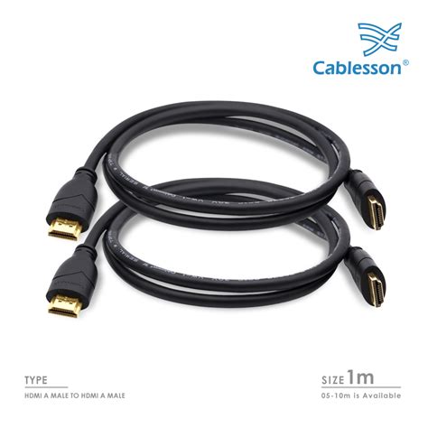 2 Pack Basic 1m High Speed Hdmi Cable With Ethernet Black Cablesson