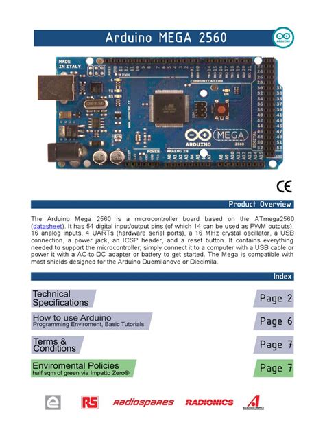 Data Sheet Arduino Mega 2560 Pdf Arduino Indemnity