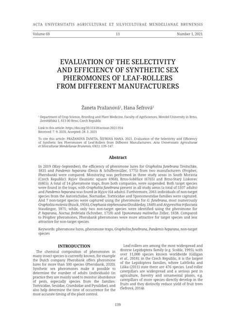 Pdf Evaluation Of The Selectivity And Efficiency Of Synthetic Sex