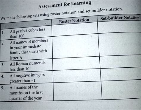 Solved Please Help Me The Answer Is Assessment For Learning Set