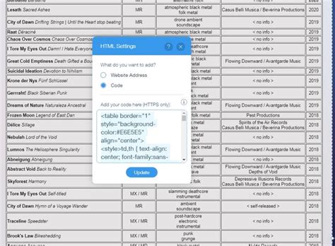 I Have A Big Html Table And I Manage It With A Code I Need To Edit It From Time To Time And