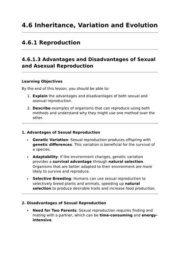 The Advantages And Disadvantages Of Sexual And Asexual Reproduction
