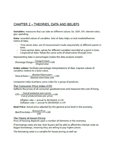 Chapter Theories Data Variables ECON Studocu
