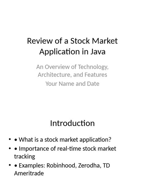 Stock Market Java Pdf