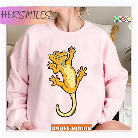 Front Hanging Crested Gecko T Shirt Hersmiles Long Sleeve Shirts