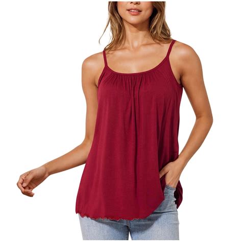 Jgtdbpo Camisole Tops For Women Ice Silk Tank Tops Rund Neck Loose