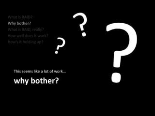 Overview Of Redundant Disk Arrays PPTX Data Storage And Warehousing Computing