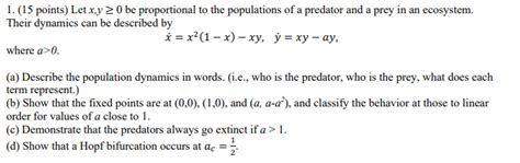 Solved 1 15 Points Let X Y0 Be Proportional To The Chegg Com