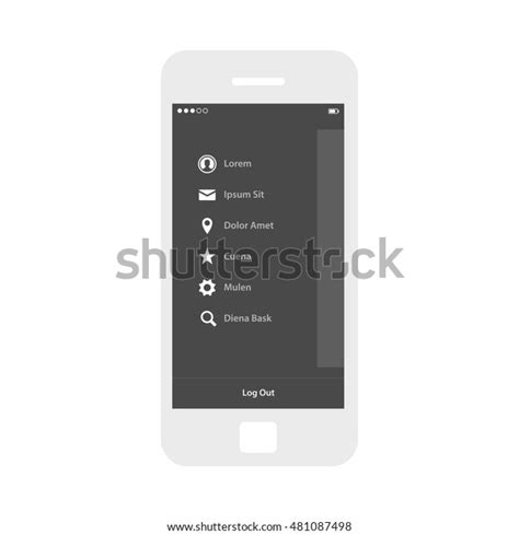 Mobile App Single Screen Ui Kit Stock Vector Royalty Free Shutterstock