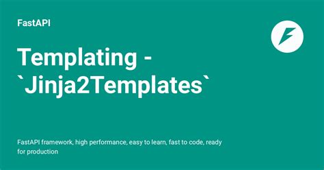 模板 Jinja Templates FastAPI 中文