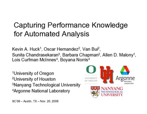 Pdf Capturing Performance Knowledge For Automated Analysis