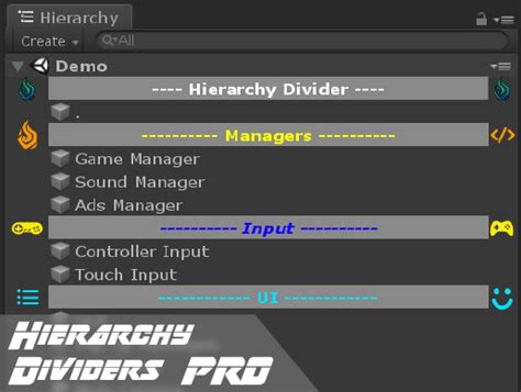 Hierarchy Dividers Pro 유틸리티 도구 Unity Asset Store