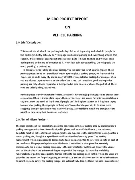 Report Of C Microproject Pdf Parking Computing