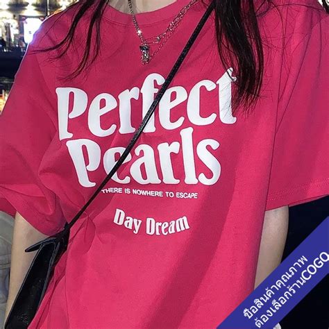 Cogoเสื้อยืดแขนสั้นลําลองทรงหลวมสไตล์เกาหลี Oversize เสื้อผ้าแฟชั่นวัยรุ่น เสื้อโอเวอร์ไซส์ลาย