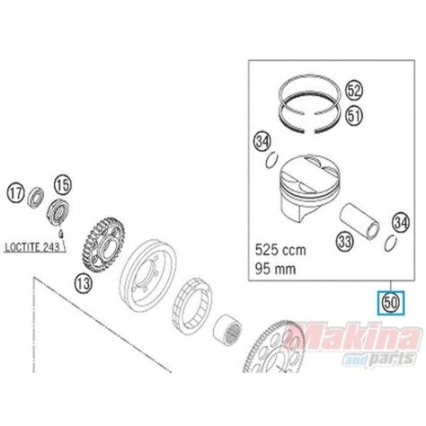 59030007000ii Piston Cpl Forged Ktm Exc Sx 520 525 95mm