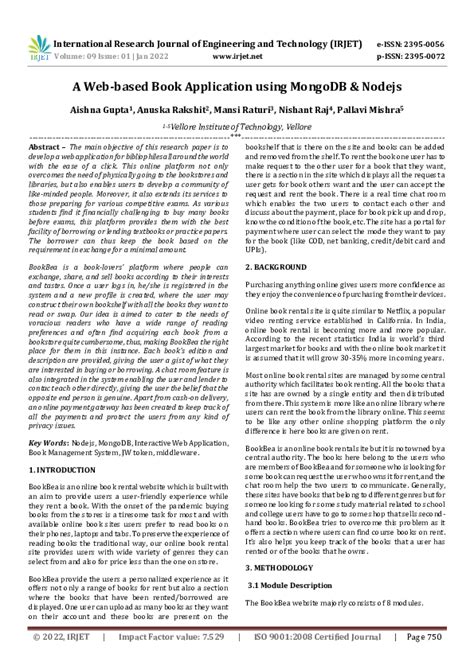 Pdf A Web Based Book Application Using Mongodb And Nodejs