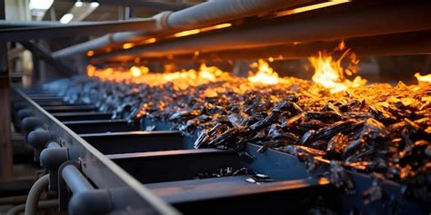 Biomass On Conveyor Belt To Pyrolysis Reactor For Biochar Production Concept Biomass Supply