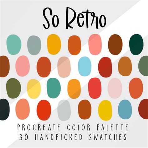Procreate Color Palette Retro Rainbow Etsy