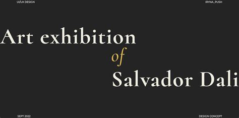 Art Exhibition Of Salvador Dali Landing Page On Behance