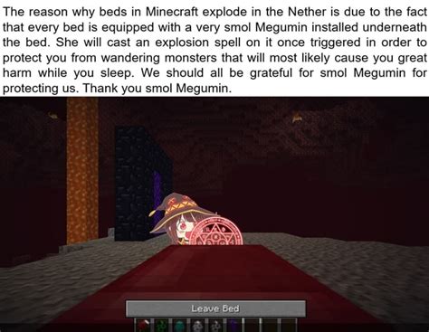 The Reason Why Beds In Minecraft Explode In The Nether Is Due To The Fact That Every Bed Is