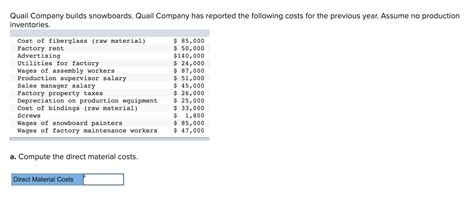 solved b compute the direct labor cost c compute the