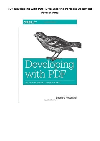 PDF Developing With PDF Dive Into The Portable Document Format Free