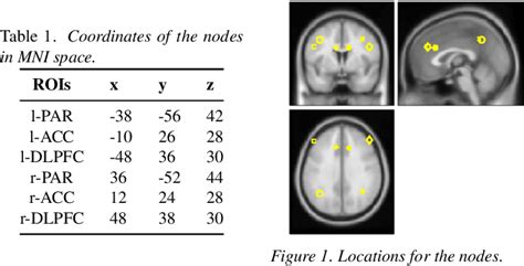 Table 1 From Working Memory Load Impact On Effective Connectivity A Dynamic Causal Modeling