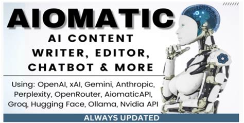 aiomatic automatic ai content writer and editor gpt 3 and gpt 4 chatgpt chatbot and ai toolkit