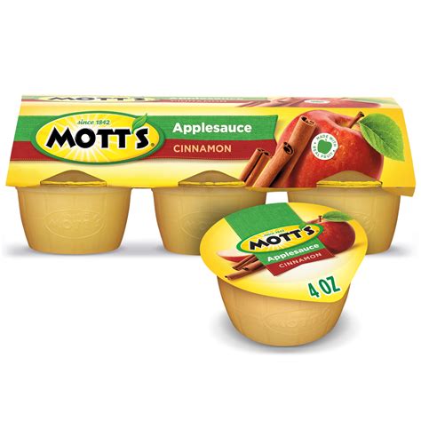 Motts Delicious Cinnamon Apple Sauce Vitamin C Rich 4oz Cups Pack